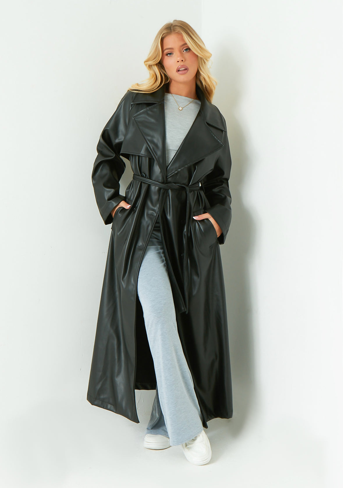 Dani Black Leather Trench Coat – MISSYEMPIRE
