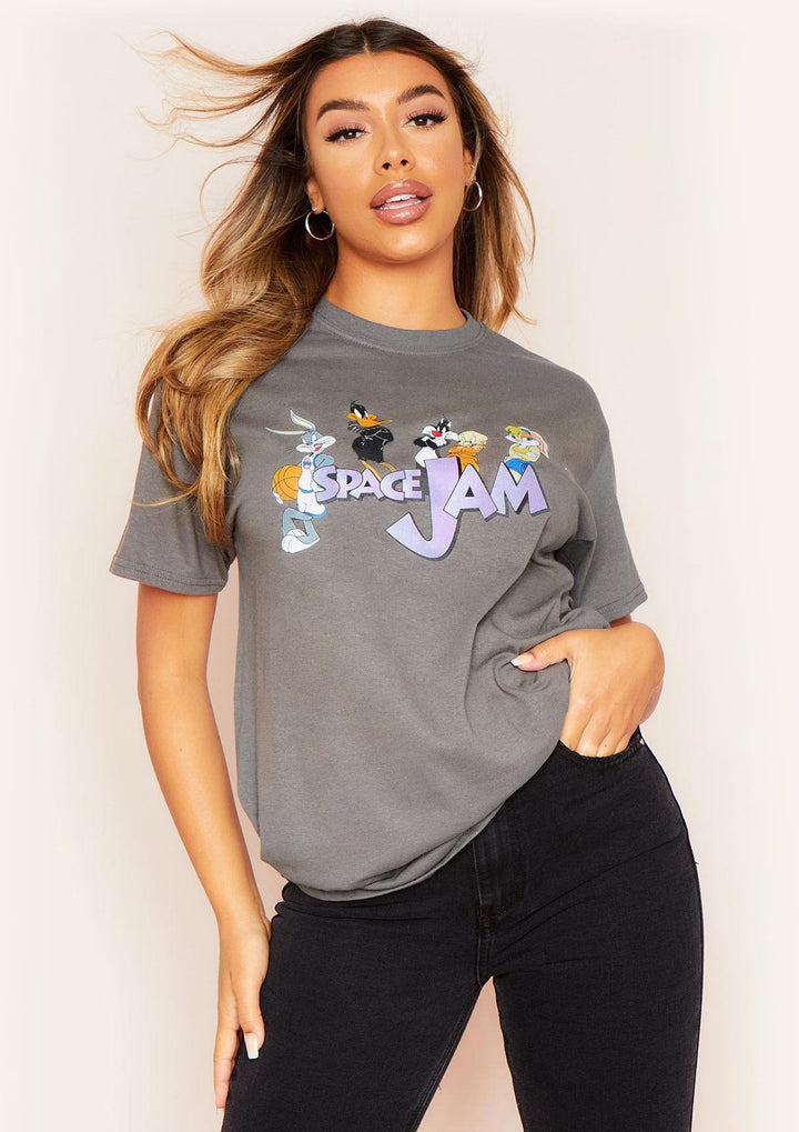 Michelle Charcoal Space Jam Retro 90s Cartoon Graphic Oversized T-Shirt ...